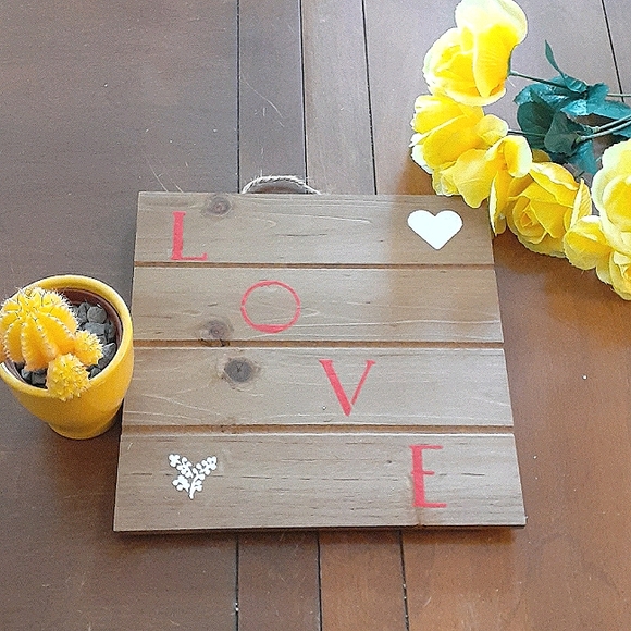 Hand Crafted | Wall Decor | Love Rustic Wooden Handpainted Wall Decor ...